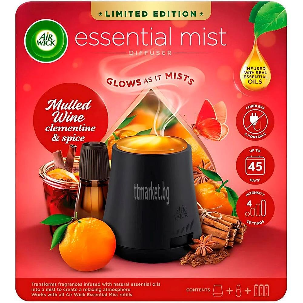 Air Wick Essential Mist Diffuser Mulled Wine Clementine & Spice Ел ...