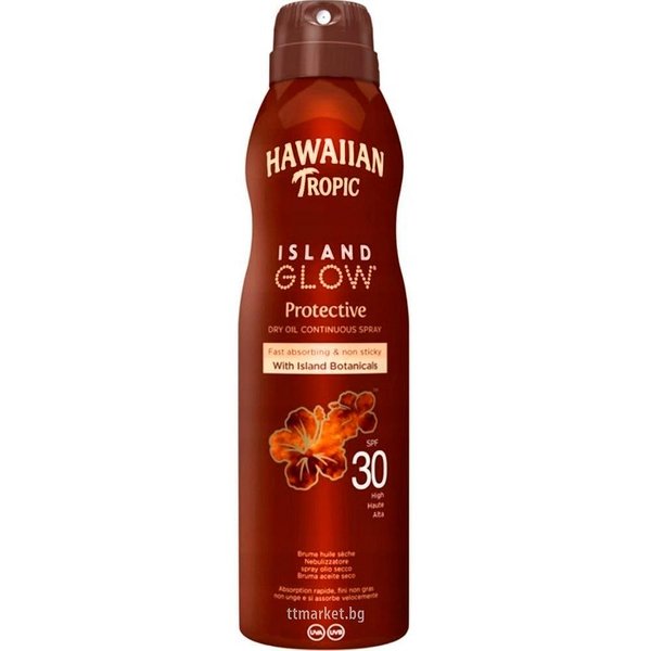 Hawaiian Tropic Island Glow Protective Dry Oil Continuous Spray SPF30 ...