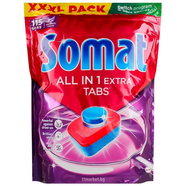 Somat All in 1 Extra Tabs XXXL Original Fresh Таблетки за съдомиялна ...