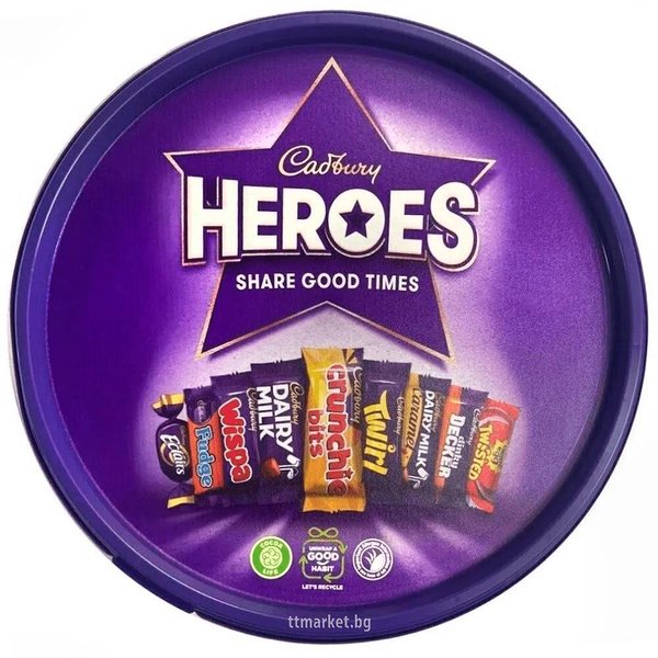 Cadbury Heroes Share Good Times Шоколадови бонбони 550 гр Английско ...