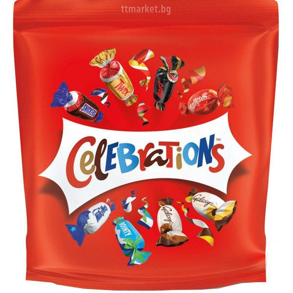 Celebrations Chocolate Sharing Pouch Шоколадови бонбони асорти 8 вида ...