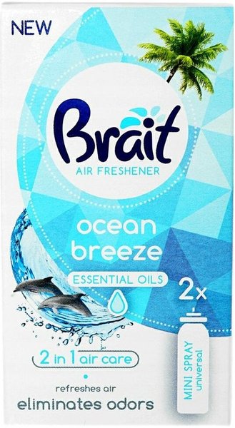 Brait Air Freshener Ocean Breeze Essential Oils 2 in 1 Air Care ...