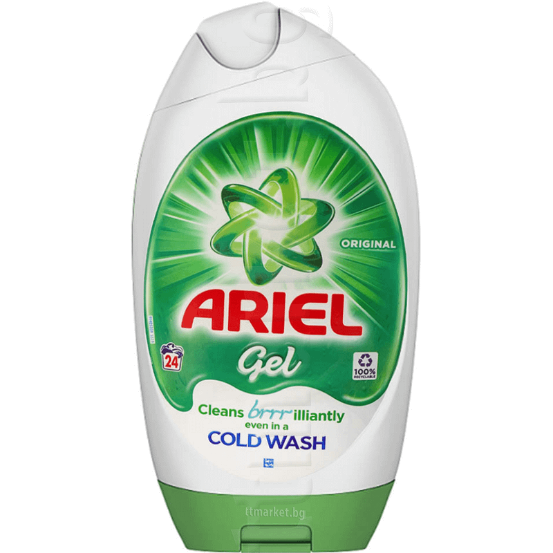 Ariel Gel Regular Green Гел за Пране за Бяло и Цветно 888 мл/24 пр