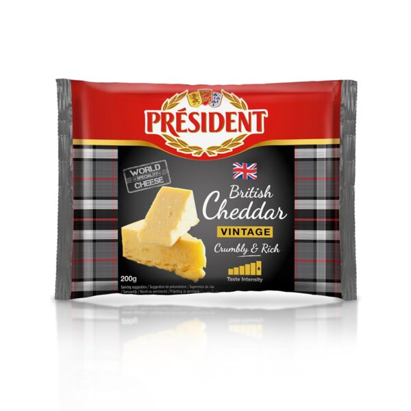 Чедър PRÉSIDENT Vintage White 200г