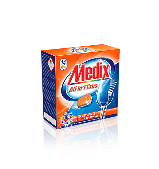 Таблетки за съдомиялна MEDIX All in 1 14 бр.