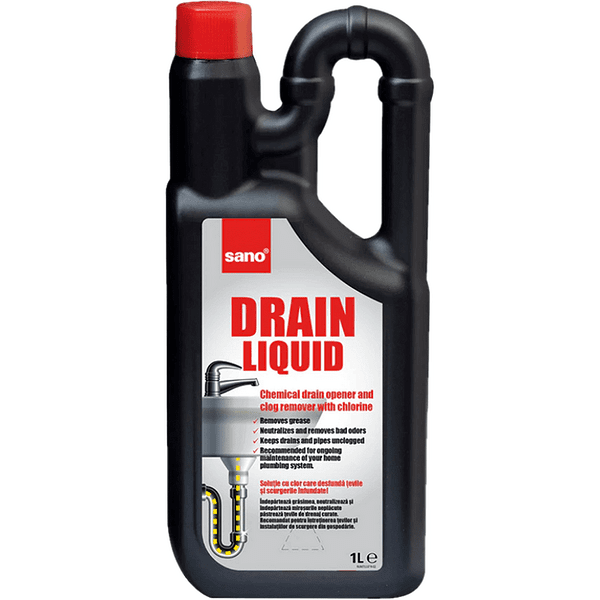 SANO DRAIN LIQUID течен разтвор за отпушване на тръби 1л
