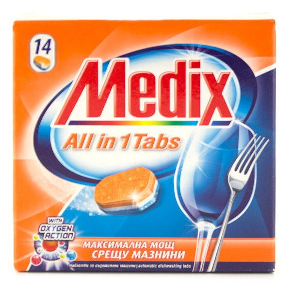 Таблетки за съдомиялна MEDIX⭐10in1 14бр action tabs