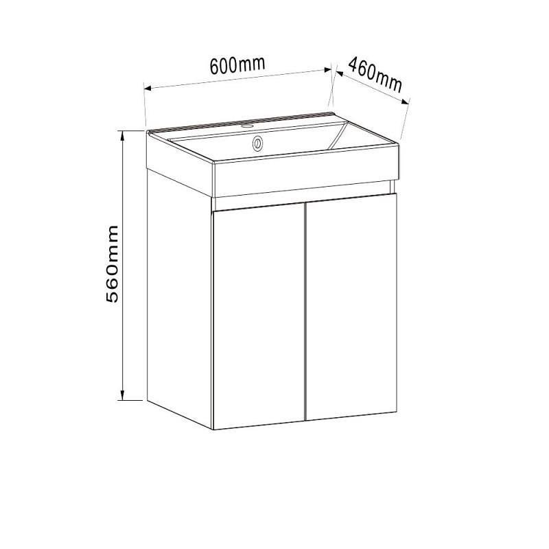 Конзолен PVC шкаф ALDENE-60 5155-60W, Inter Ceramic | Баня Дом