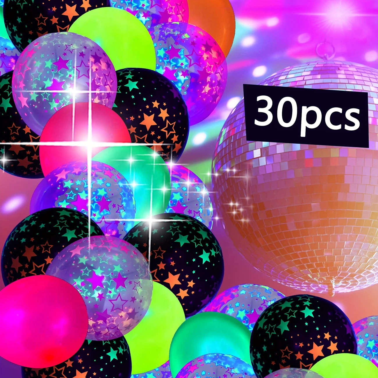 Комплект 30 бр. Светещи неонови балони 30 см.