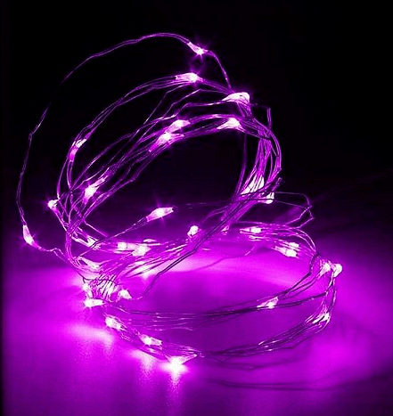 Micro LED гирлянд розов 1м. на батерии 4983