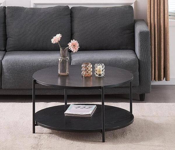 Кръгла холна маса KELI Ф80 в черен цвят топ цени | LEOSmebel