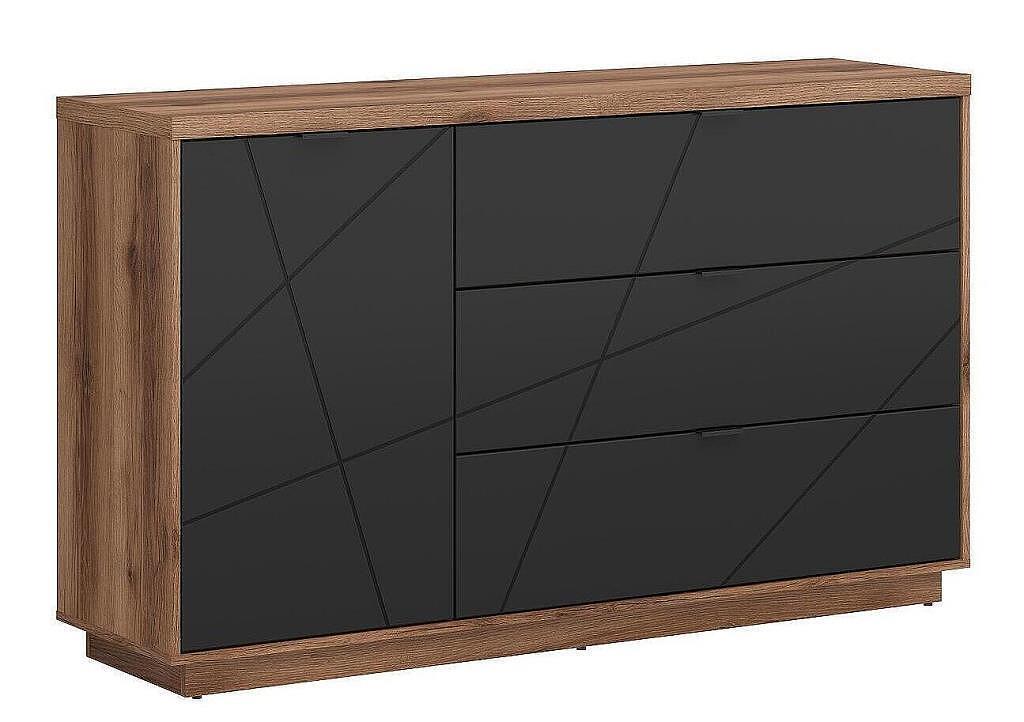 Скрин Forn KOM1D3S дъб делано и черно мат