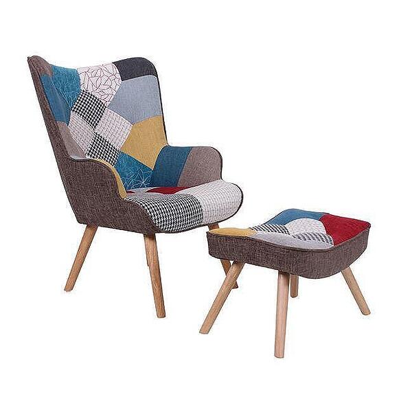 Релакс кресло МАРОН 3 с табуретка пачуърк | LEOSmebel