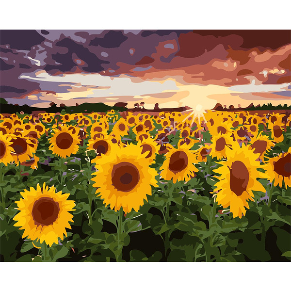 Рисуване по номера – Слънчогледово Поле,40х50 см