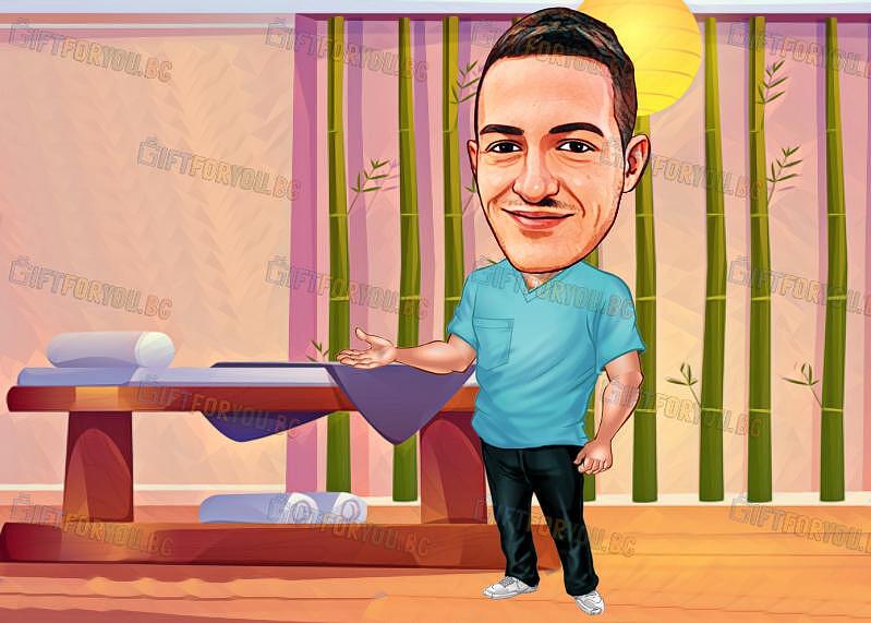 Карикатура за Кинезитерапевт / Масажист