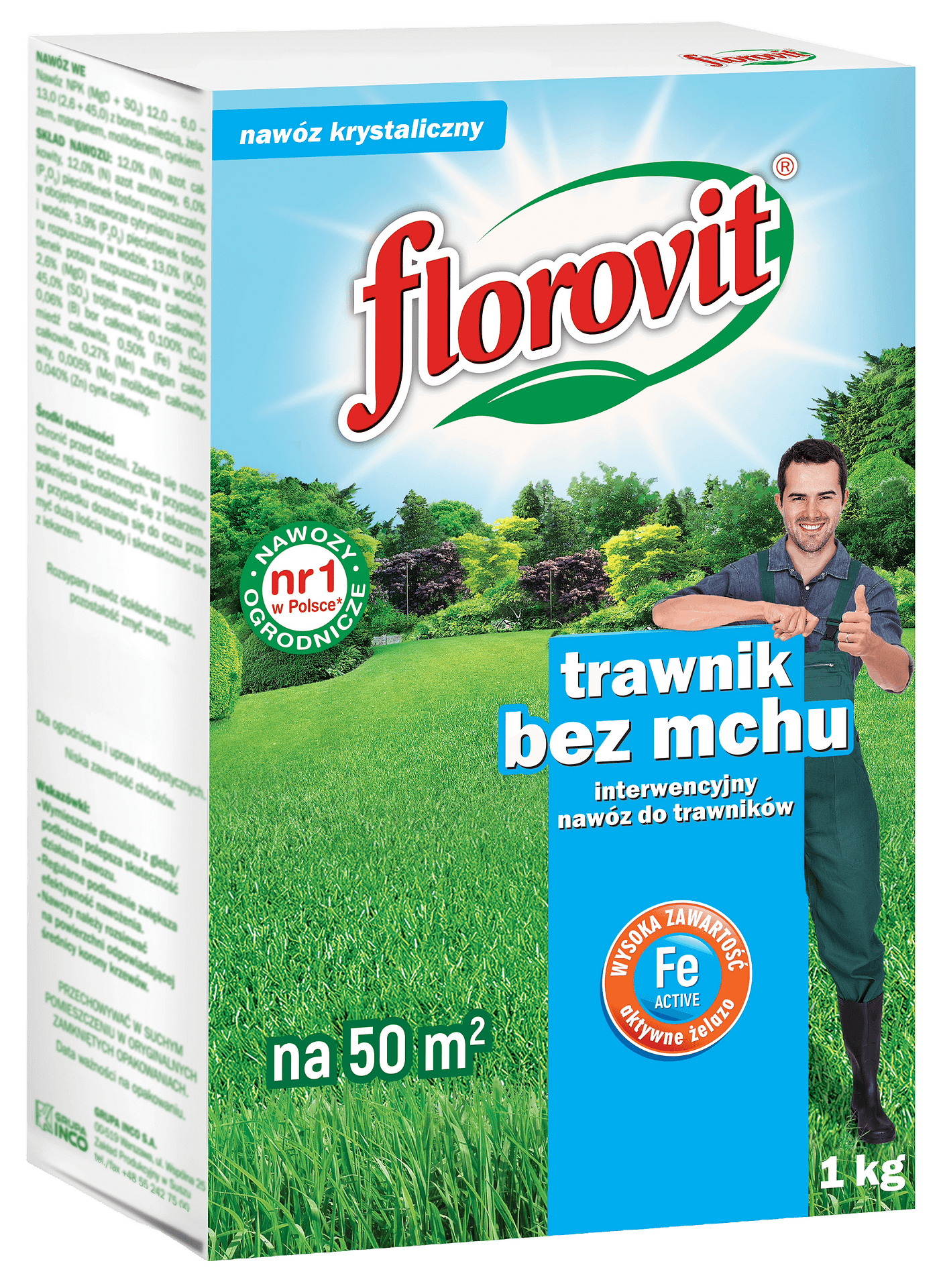 Гранулиран тор за защита на тревни площи от мъх - желязо Florovit