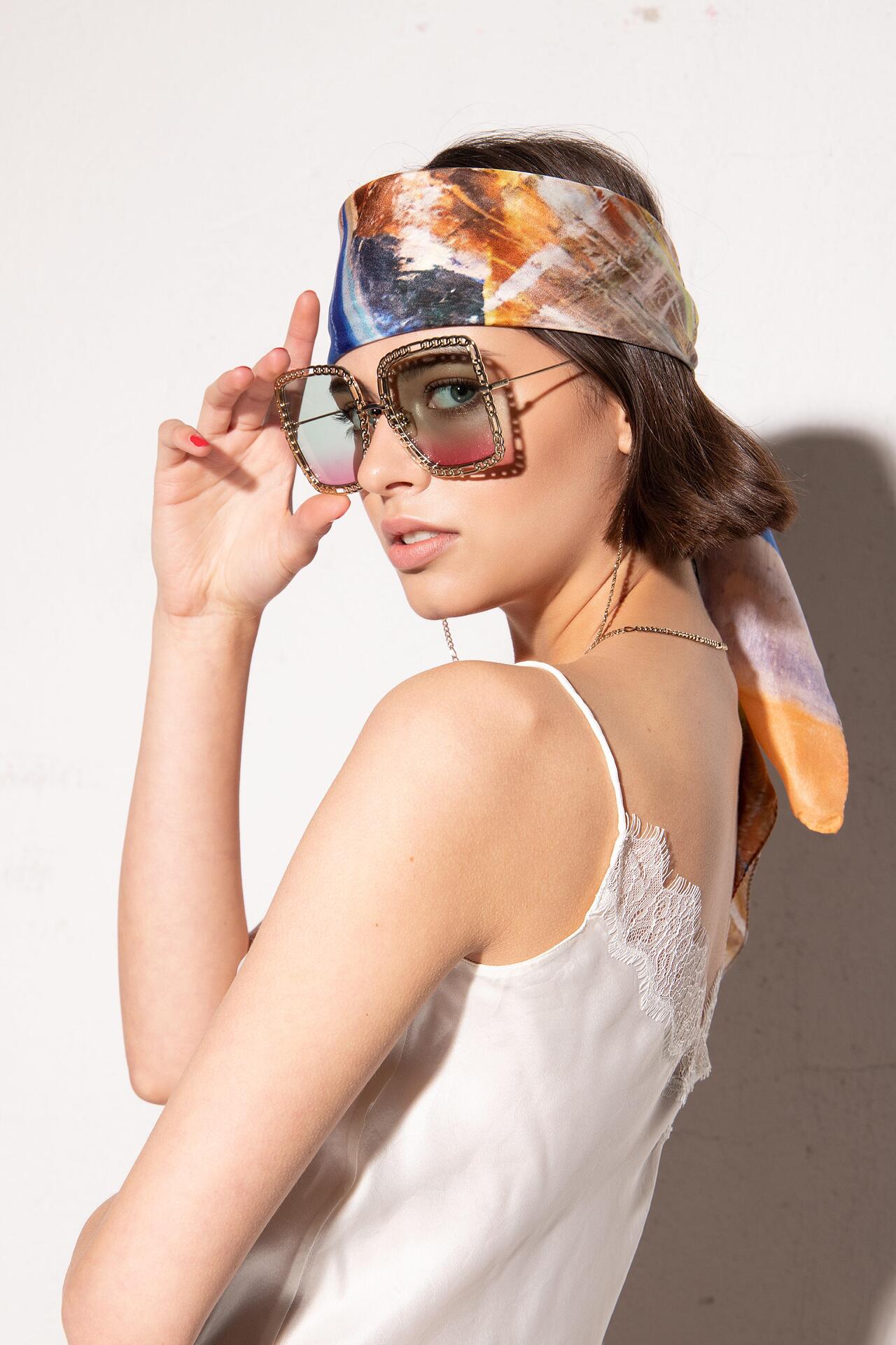 Копринен шал "Архитектура от Флоренция" 90 | Ina Assa