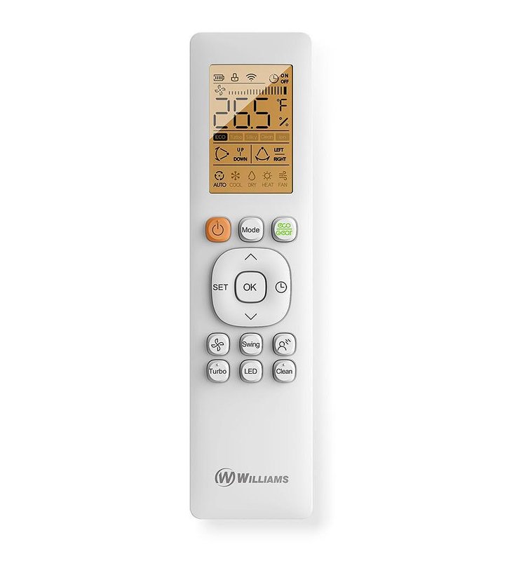 Universal remote control RG10A for Williams wall-standing air conditioners