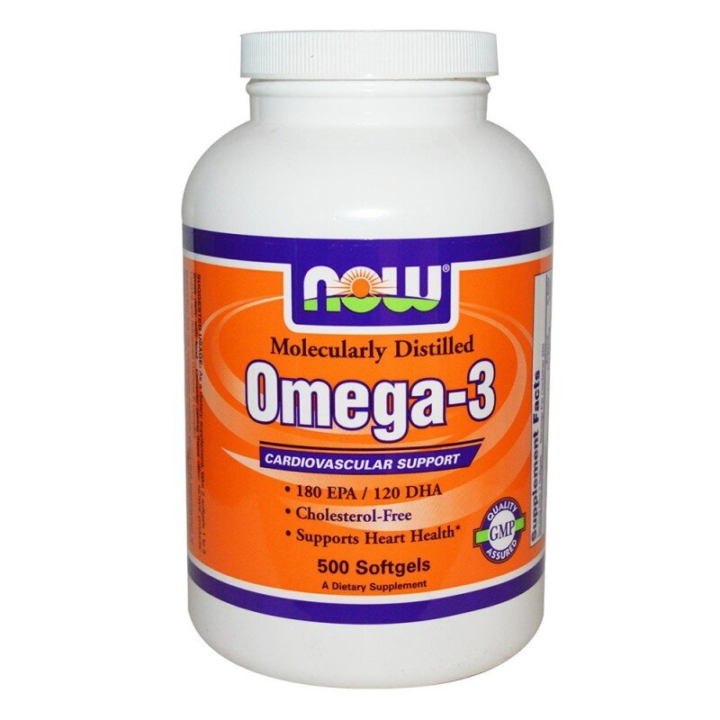 NOW Foods Omega-3 1000 мг - 500 Дражета - Омега-3 - комплекс от ...