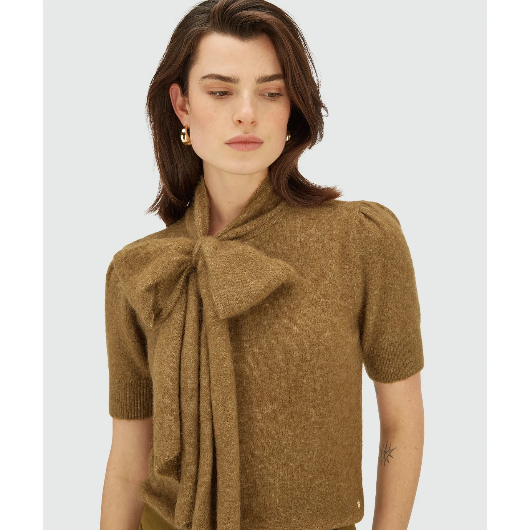 Дамска блуза от мериносова вълна с панделка BEATRICE JV-exclusive