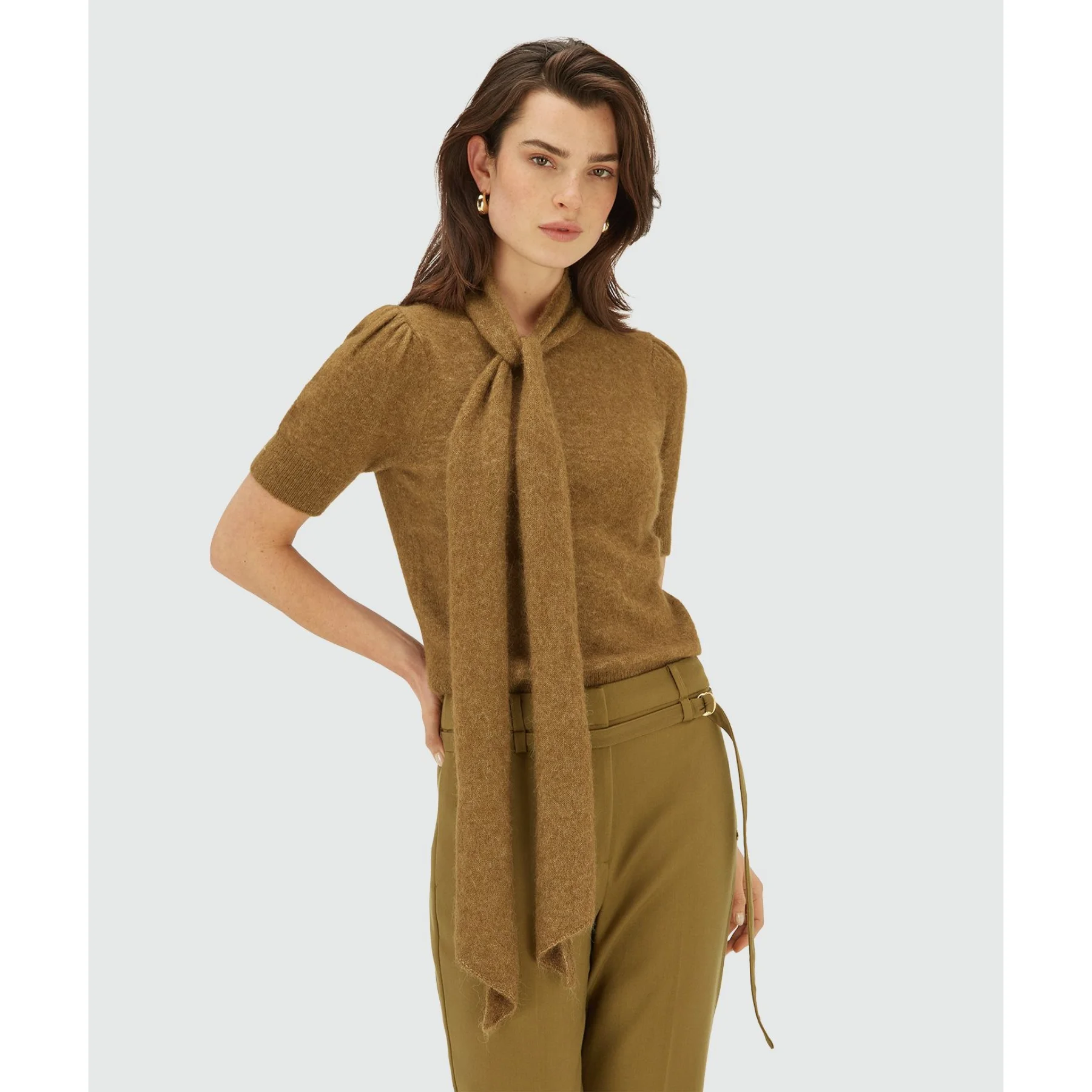 Дамска блуза от мериносова вълна с панделка BEATRICE JV-exclusive