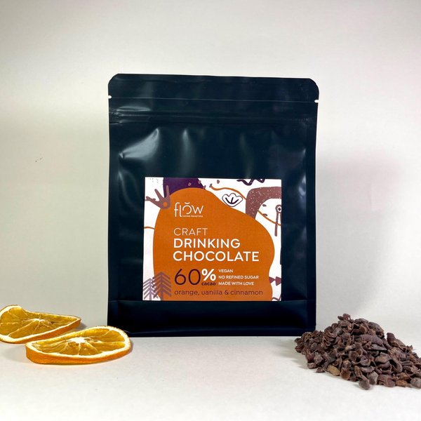 Flow Cacao | Шоколад за пиене 60% с портокал, канела и ванилия ...