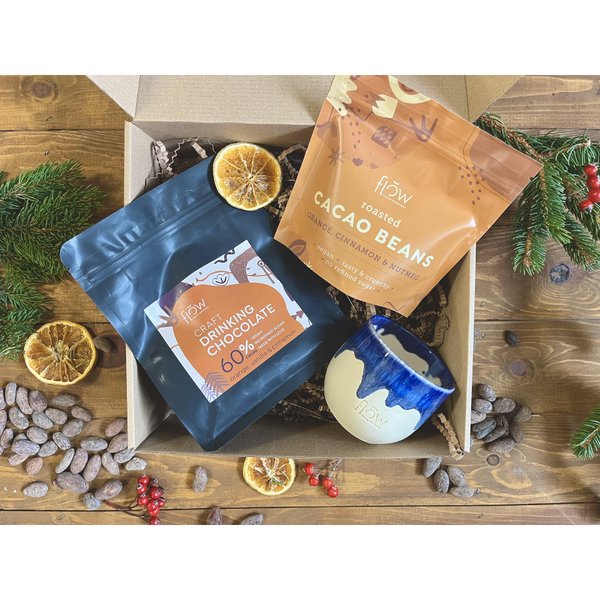 Подаръчна кутия с шоколад "Чаша Аромат"" | Flow Cacao | Gift Set