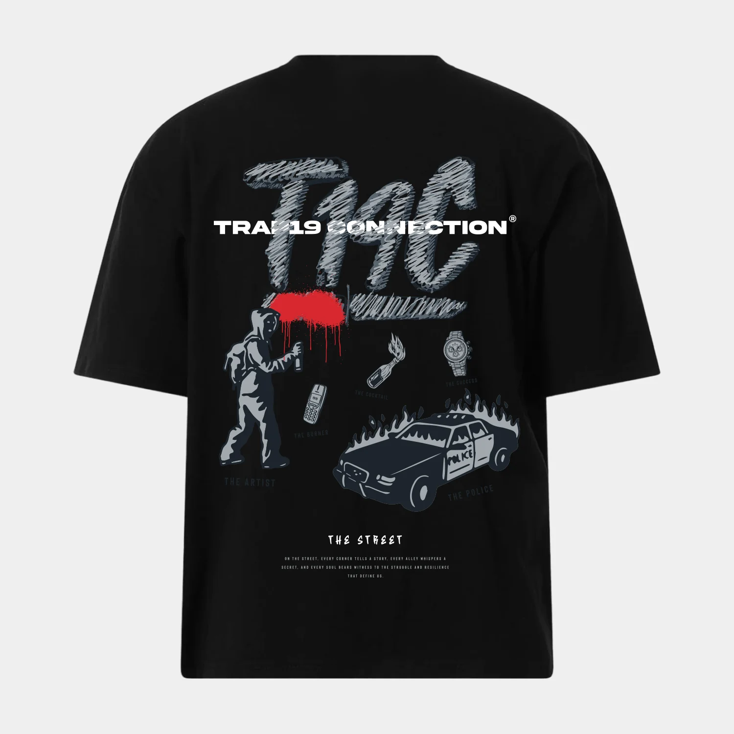 ТЕНИСКА "THE STREET" ЧЕРНА