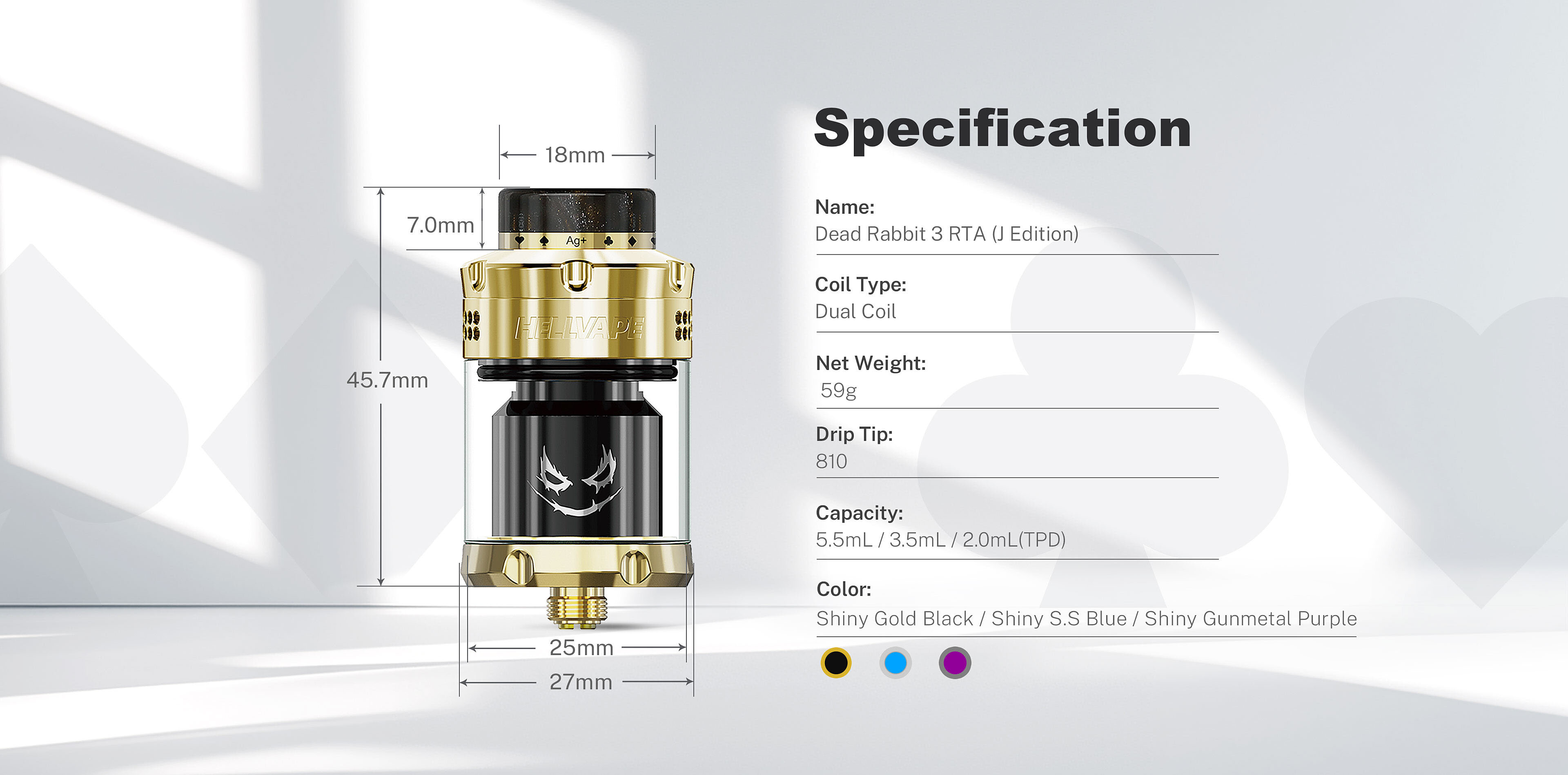 Hellvape Dead Rabbit 3 RTA J Edition