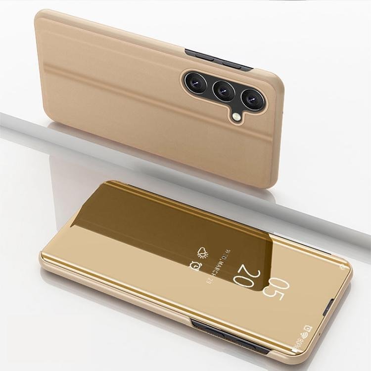 Огледален Калъф Тип Тефтер Clear View за Samsung Galaxy A17 Златист
