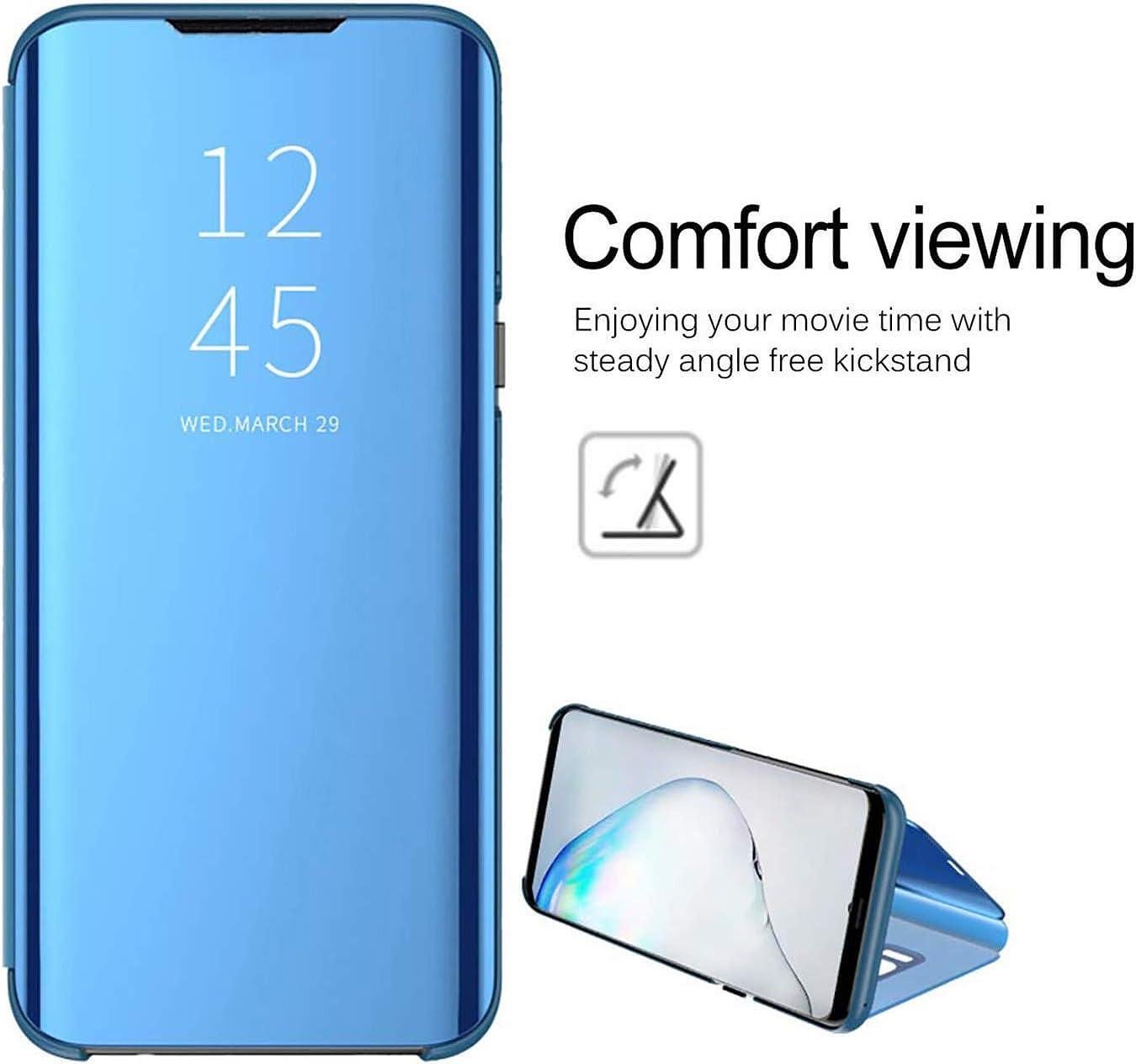 Огледален Калъф Тип Тефтер Clear View за Samsung Galaxy A17 Светло син