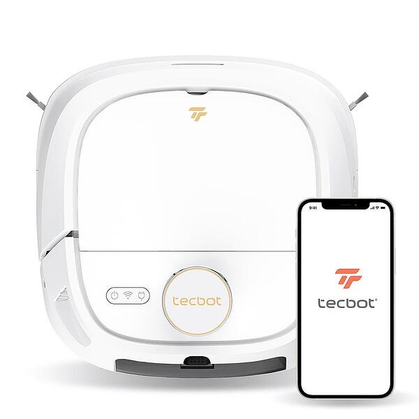 Tecbot M1- Robot vacuum cleaner with self rinse roller mop (white)
