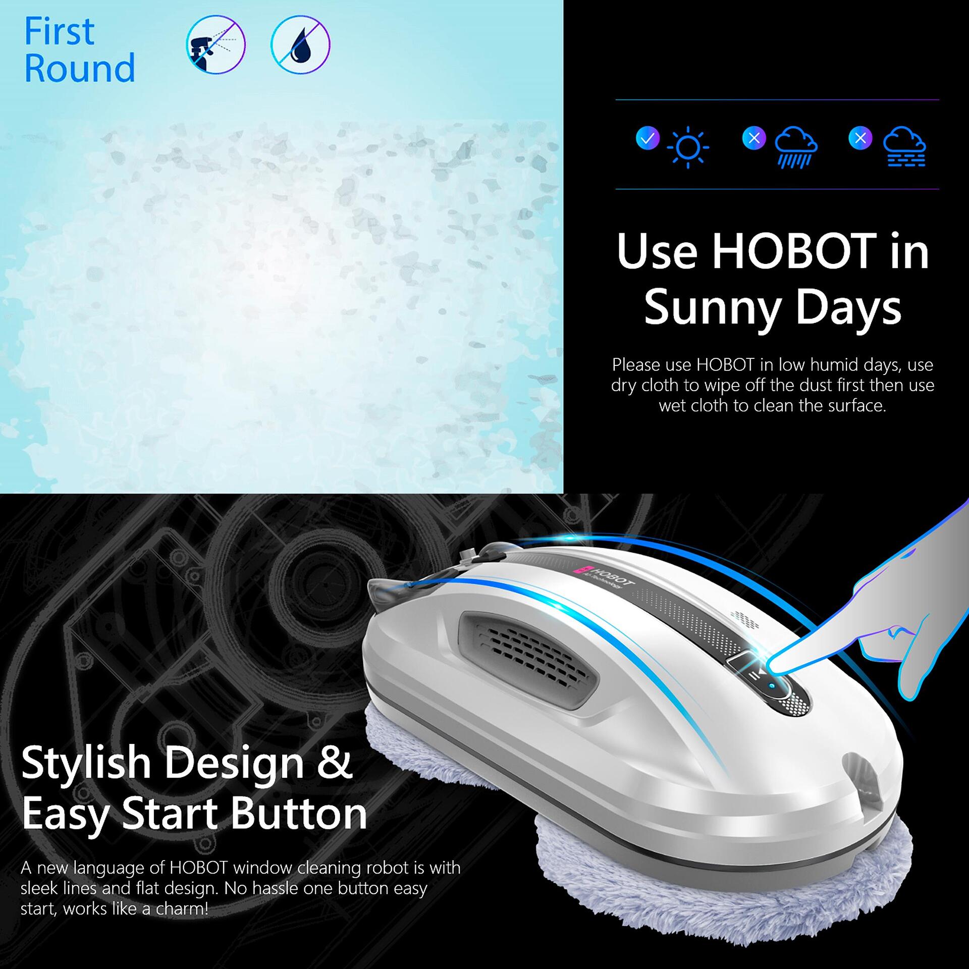 HOBOT R3 - Dual Water Spray Window Cleaning Robot, App