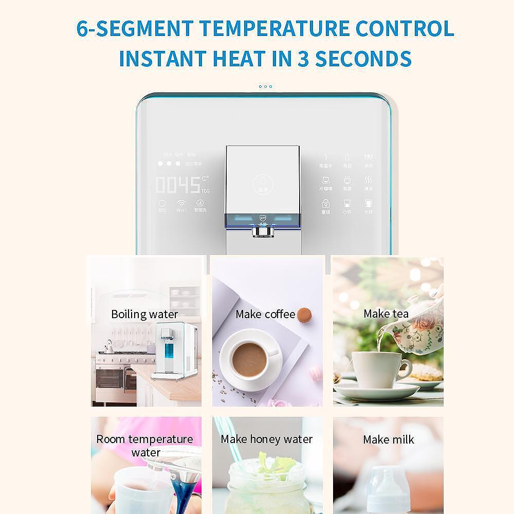 Machine with reverse osmosis, hydrogen, mineralization, heating and ...