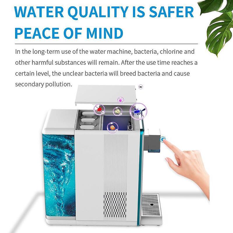 Machine with reverse osmosis, hydrogen, mineralization, heating and ...