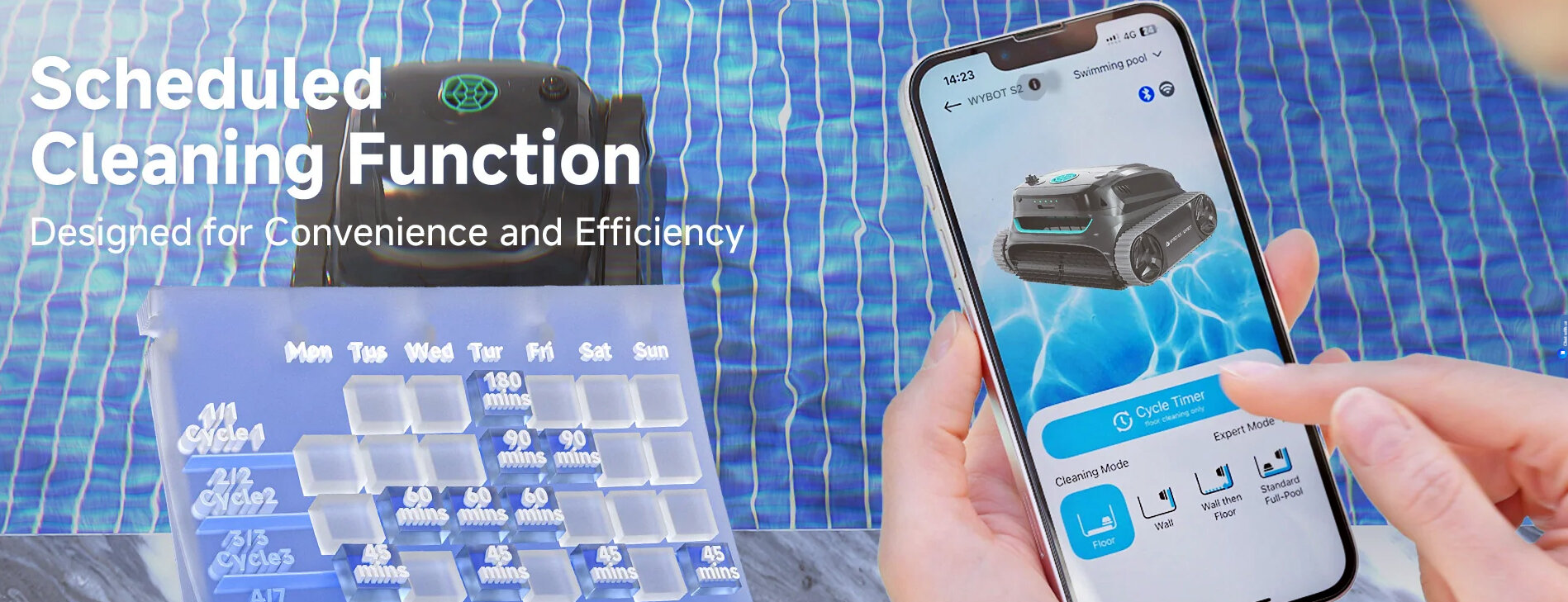 Wybot S2 wireless pool robot, Double Filtration