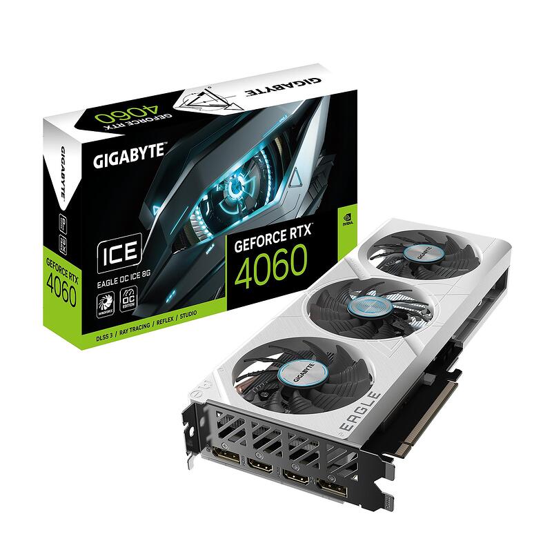 Gigabyte GeForce RTX 4060 EAGLE OC ICE 8G Graphics Card - 8GB GDDR6 ...