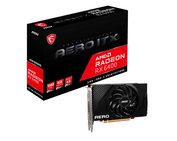 Видео карта MSI AMD Radeon™ RX 6400 AERO ITX 4GB GDDR6
