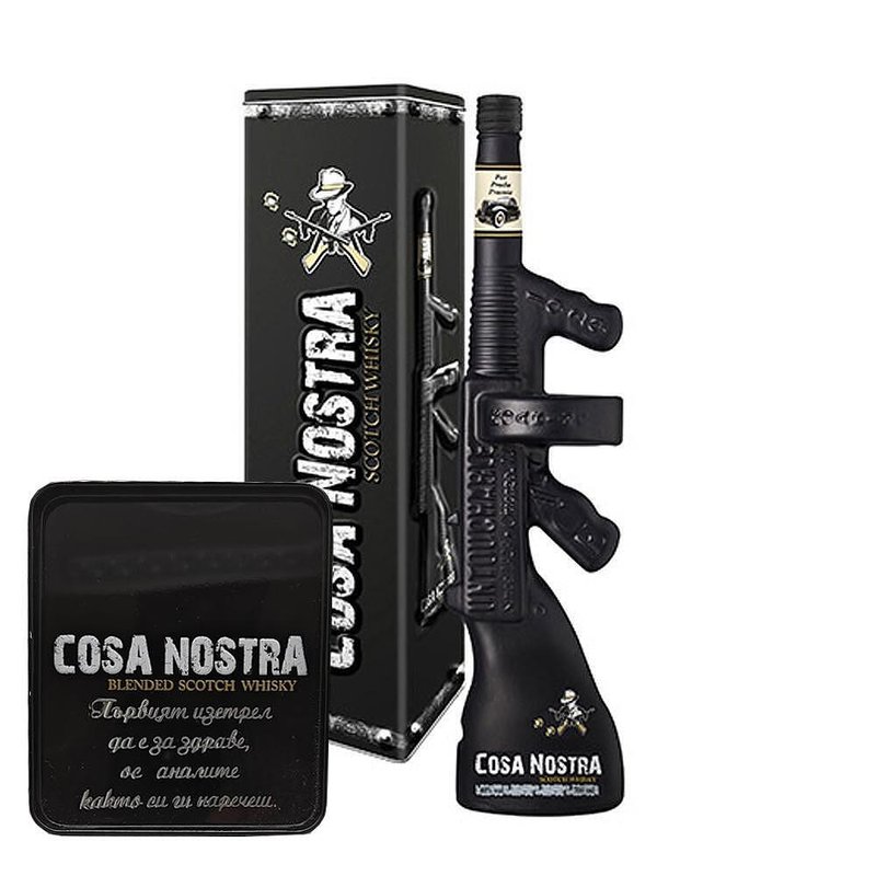 *СЪС ЗАБЕЛЕЖКА Уиски Cosa Nostra - автомат, в кутия (гравиран капак на ...