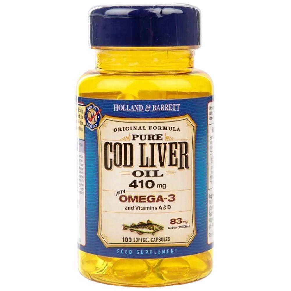 Pure Cod Liver Oil 410 mg with Vitamin A & D