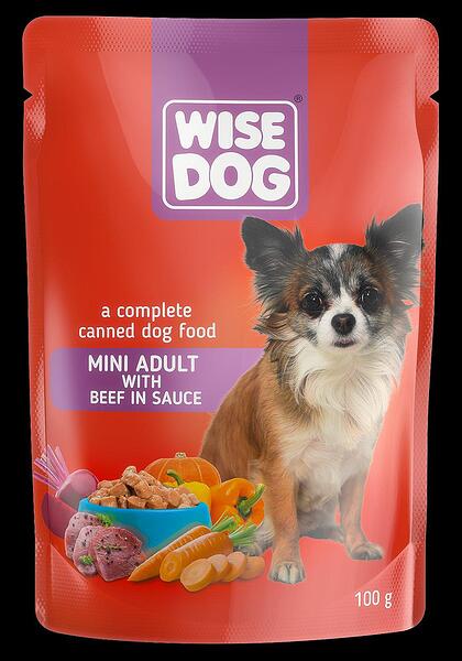 WISE DOG ГОВЕЖДО ХРАНА ЗА КУЧЕТА 100 ГР.