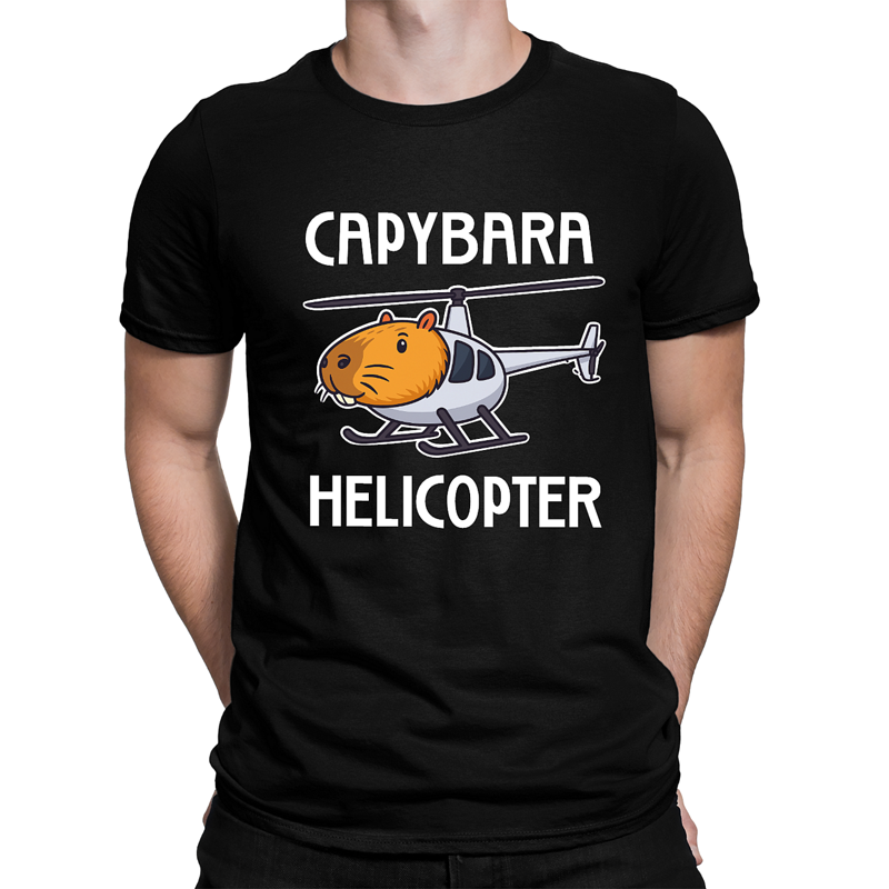Тениска Brainrot - CAPYBARA HELICOPTER