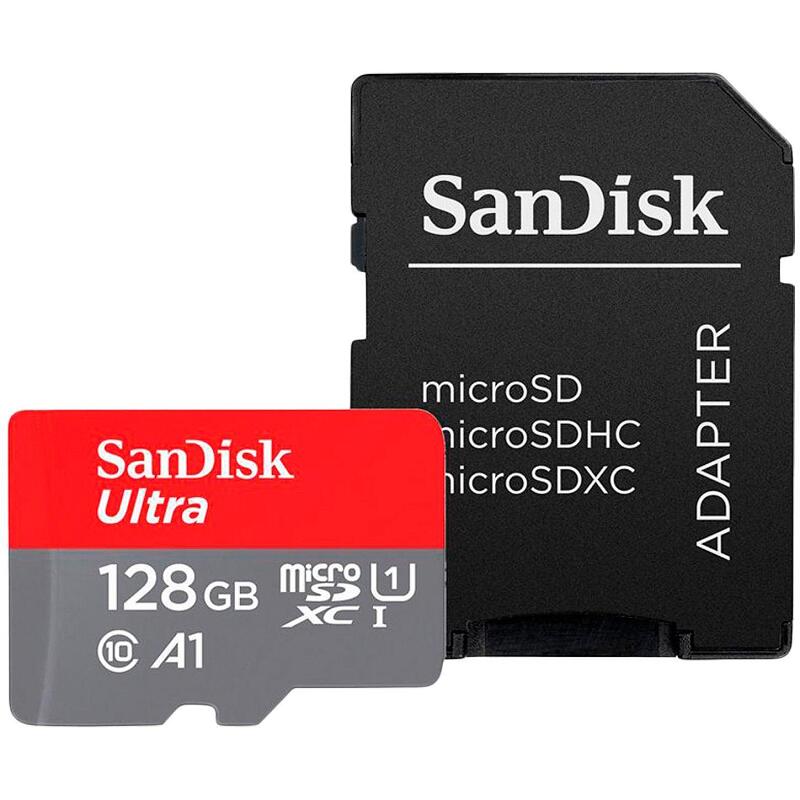 Мемори карта SanDisk Ultra microSDXC 128GB + SD Adapter 140MB/s A1 Class 10 UHS-I