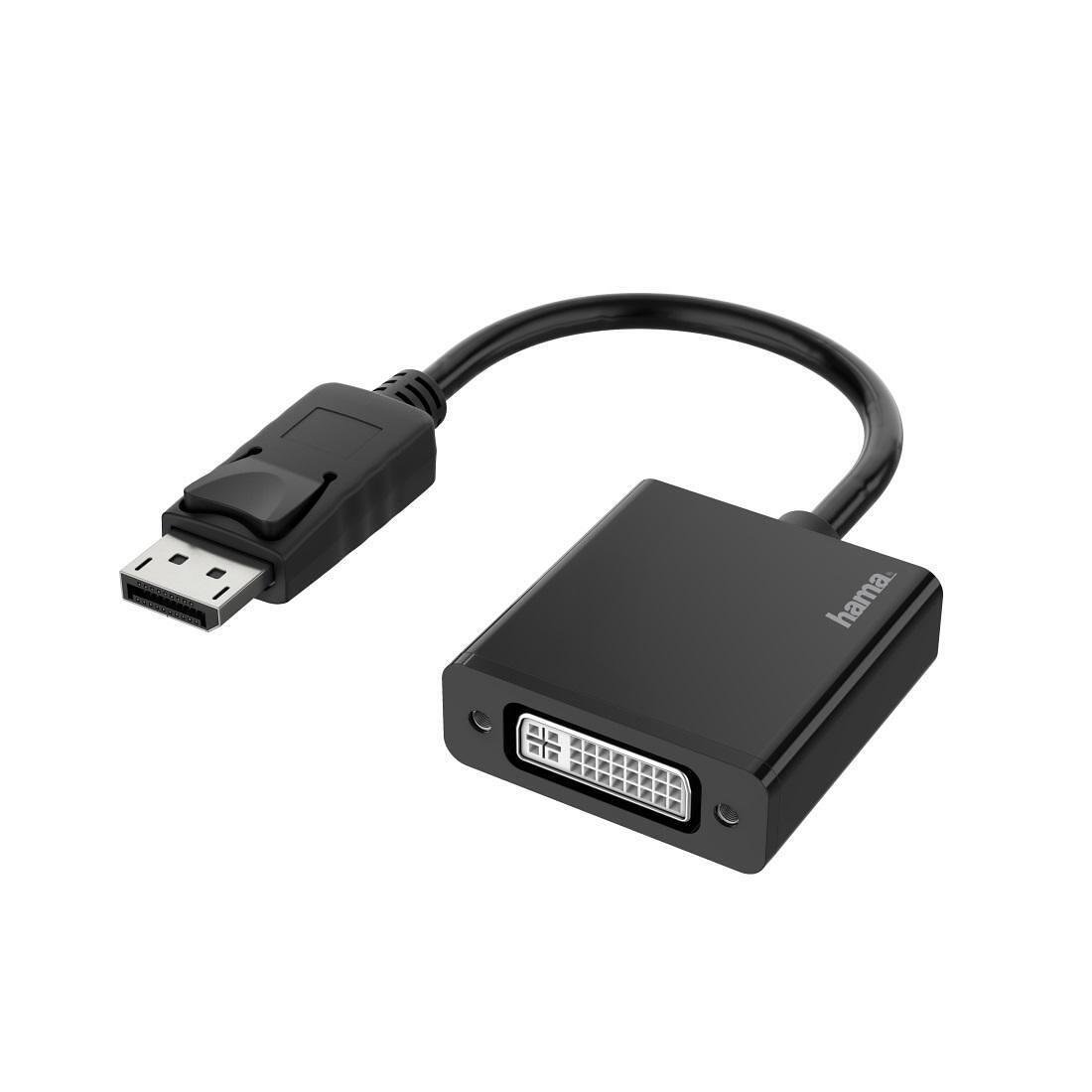 Адаптер HAMA DisplayPort мъжко - DVI женско, Ultra-HD 4K, Essential, Черен