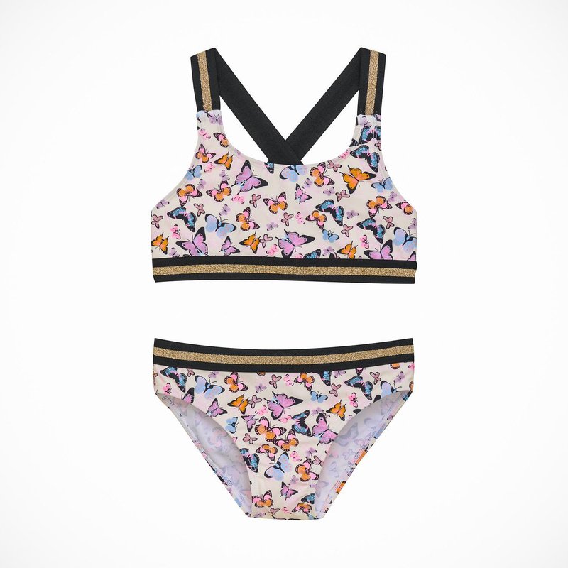 Детски Бански COLOR KIDS Bikini W. Contrast Straps, AOP Snow White ...
