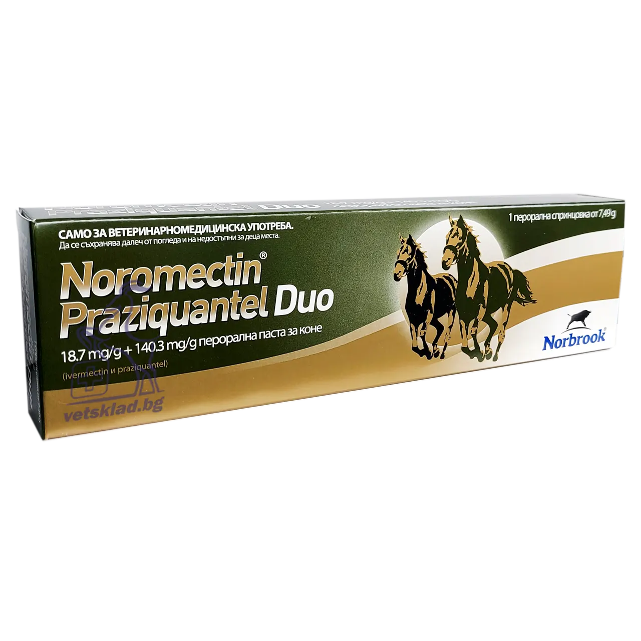 Норомектин Прациквантел Дуо, 18.7 mg/g + 140.3 mg/g перорална паста за коне