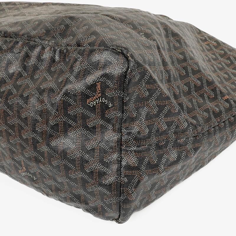Pre-Owned Goyard Saint Louis Black Chevron Print Coated Canvas Tote Bag