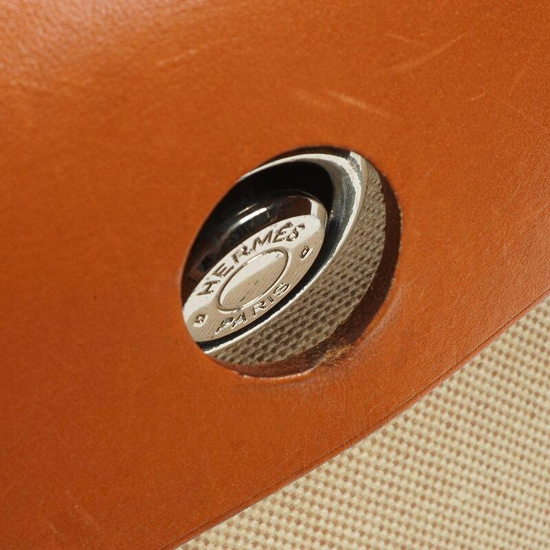 Hermes Herbag PM Vache Hunter Toile Canvas 30 Ecru Beige Naturel 2 Way ...