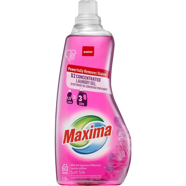 Sano Maxima Soft Silk гел за пране концентриран, 60 пранета | 1.5 л ...