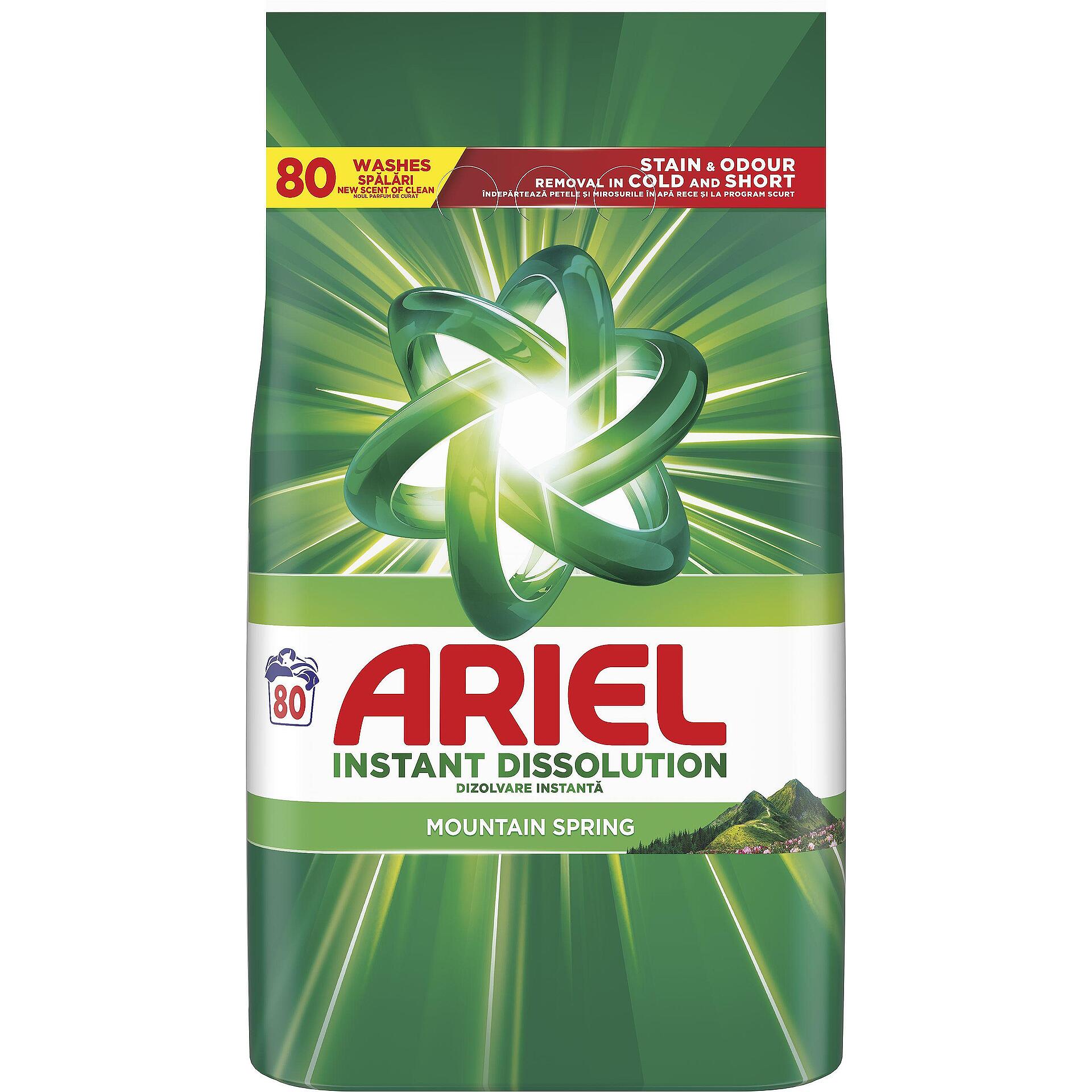 Ariel Mountain Spring прах за пране, 80 пранета | 5.2 кг | на изгодна ...